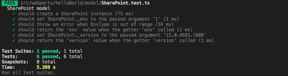 Sharepoint Framework Unit Tests Typescript 