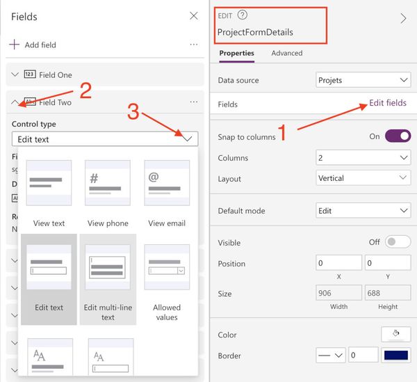 Create / Update ListItem Fields from PowerApps